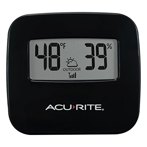 AcuRite 02097M Wireless Indoor/Outdoor Thermometer with Humidity Sensor , Black