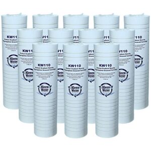 kleenwater brand kw110 water filters, 5 micron dirt rust and sediment filtration, compatible with aqua-pure ap110, set of 12