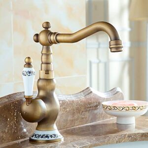 Lightinthebox Antique Bar/Prep Deck Mounted Rotatable with Ceramic Valve Single Handle One Hole for Antique Brass Kitchen Faucet