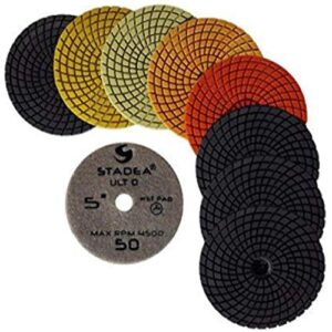 stadea ppw116x 4" diamond granite polishing pads set for granite quartz stones polish