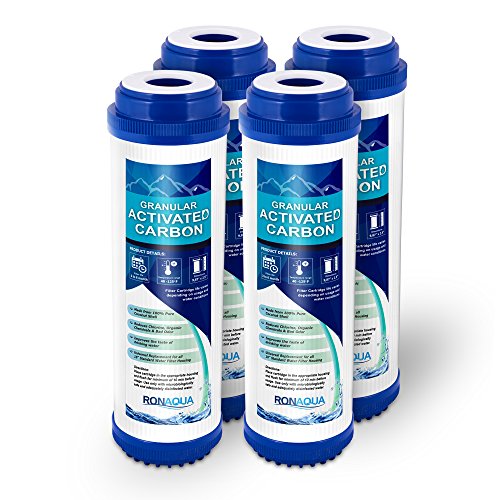 Ronaqua Granular Activated Carbon Water Filter Cartridge Well-Matched with WFPFC9001, AP117, GAC-10, FXUTC, GAC1 (4 Pack)