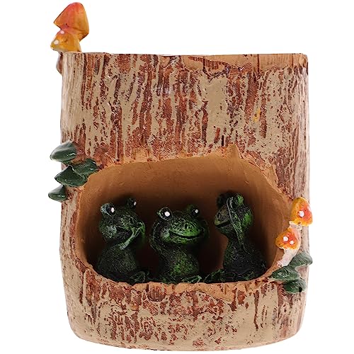 Tinksky Cute Green Frog Flower Sedum Succulent Pot Planter Bonsai Trough Box Plant Bed Office Desk Home Garden Pot Decor