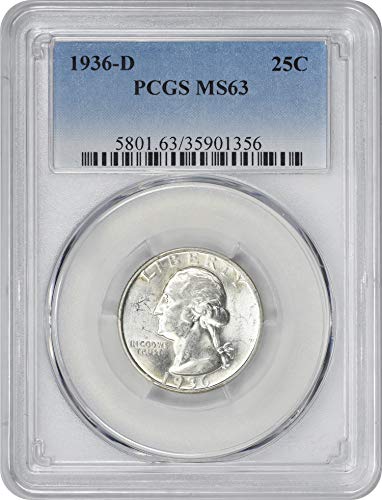 1936-D Washington Quarter, MS63, PCGS