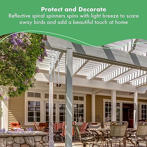 Bird BLINDER Bird Deterrent - Bird Reflective Repellent Outdoor Devices - Bird Scare Devices - Window Reflector Deterrents - Wind Twisting Bird Scare Rods - Holographic Devices (12 inch, Set of 5)