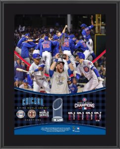 chicago cubs 2016 mlb world series champions 10.5" x 13" sublimated plaque - mlb player plaques and collages