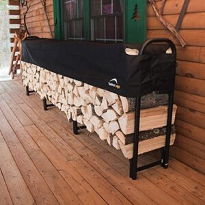 ShelterLogic 12' Heavy Duty Firewood Rack with Cover - Black