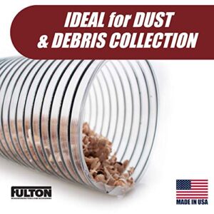 4 inch diameter x 10 foot long Ultra Flex Clear Vue Heavy Duty PVC Dust Debris and Fume Collection Hose MADE IN USA!