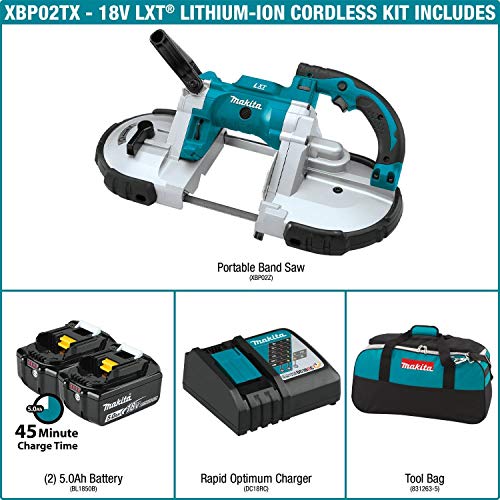 Makita XBP02TX 18V LXT Lithium-Ion Cordless Portable Band Saw Kit (5.0Ah),