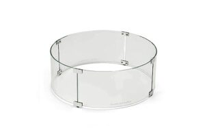 hpc fire round fire pit glass wind guard (wg38-rd), 38-inch