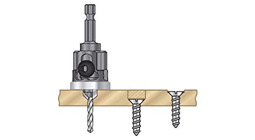 Amana Tool - (55293) Carbide Tipped 82° Countersink with Adjustable Low Friction Depth Stop, 3/8 Dia x 7/64 Drill Dia x 1/4 In