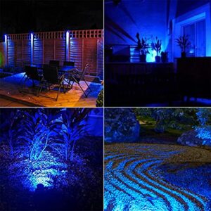 T-SUN Blue Solar Spot Lights Outdoor, LED Solar Landscape Spotlights Waterproof Auto Turn ON/Off Solar Lights Adjustable Solar Garde Lights for Tree, Patio, Yard, Driveway, Pool Area(Blue-2 Pack)