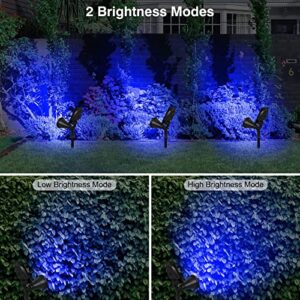 T-SUN Blue Solar Spot Lights Outdoor, LED Solar Landscape Spotlights Waterproof Auto Turn ON/Off Solar Lights Adjustable Solar Garde Lights for Tree, Patio, Yard, Driveway, Pool Area(Blue-2 Pack)