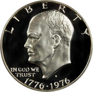 1976 s eisenhower proof 40% silver dollar choice uncirculated $1 pr-68 us mint