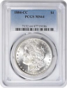 1884 cc morgan dollar pcgs ms64