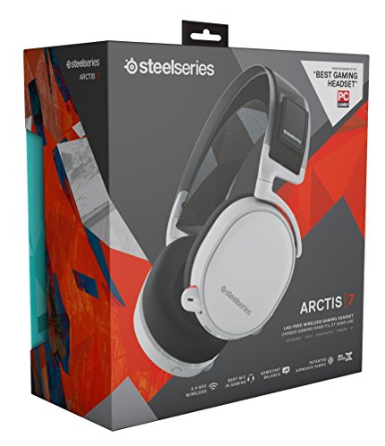 SteelSeries Arctis 7 Legacy Edition, Lag-Free Wireless Gaming Headset, DTS 7.1 Surround for PC, PC/Mac/Playstation 4/Mobile/VR - White