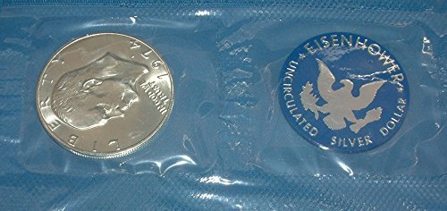 1974 S -S Uncirculated Eisenhower"Blue Pack" Silver Dollar with Original Packaging $1 Brilliant Uncirculated US Mint