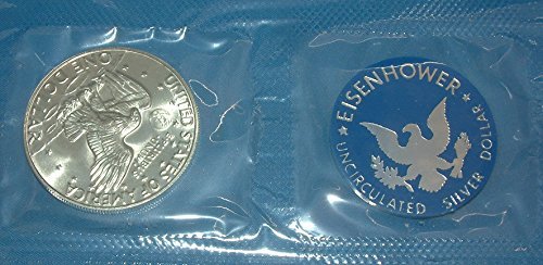 1974 S -S Uncirculated Eisenhower"Blue Pack" Silver Dollar with Original Packaging $1 Brilliant Uncirculated US Mint