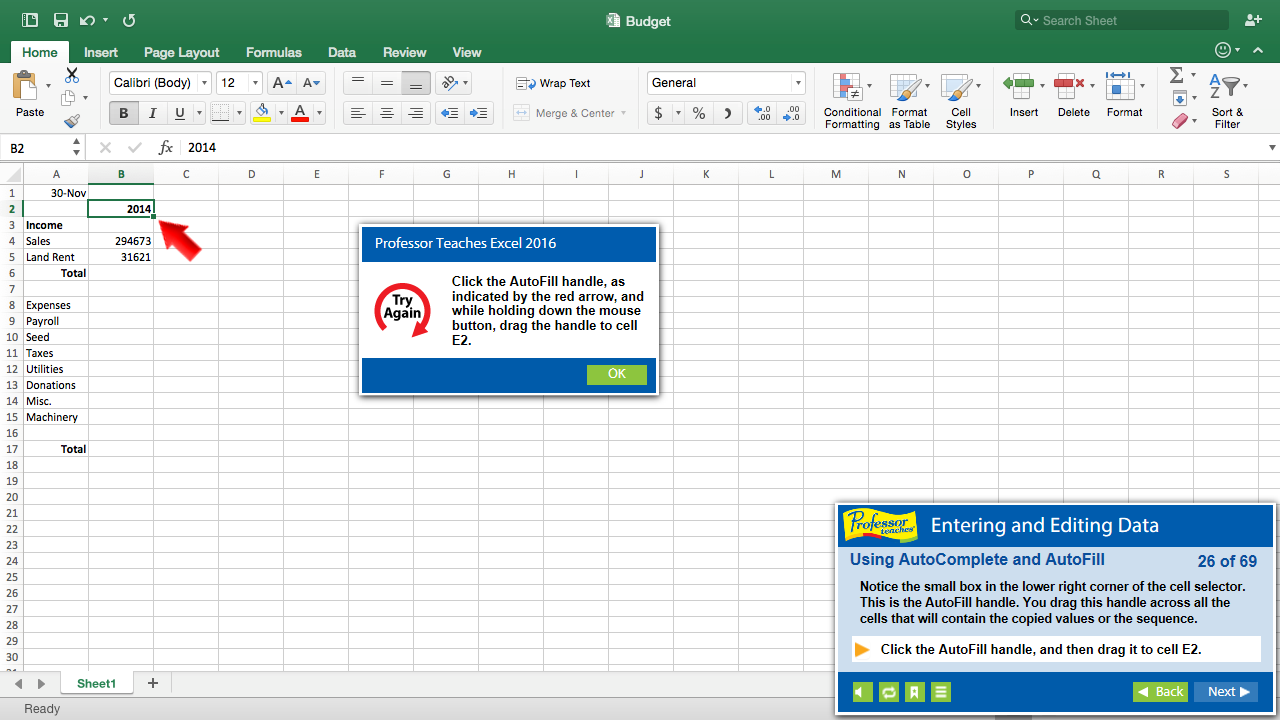 Professor Teaches Excel 2016 - Mac [Download]