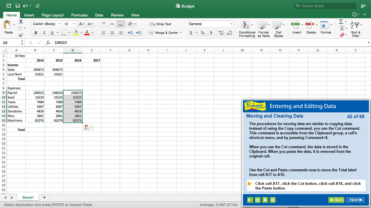 Professor Teaches Excel 2016 - Mac [Download]