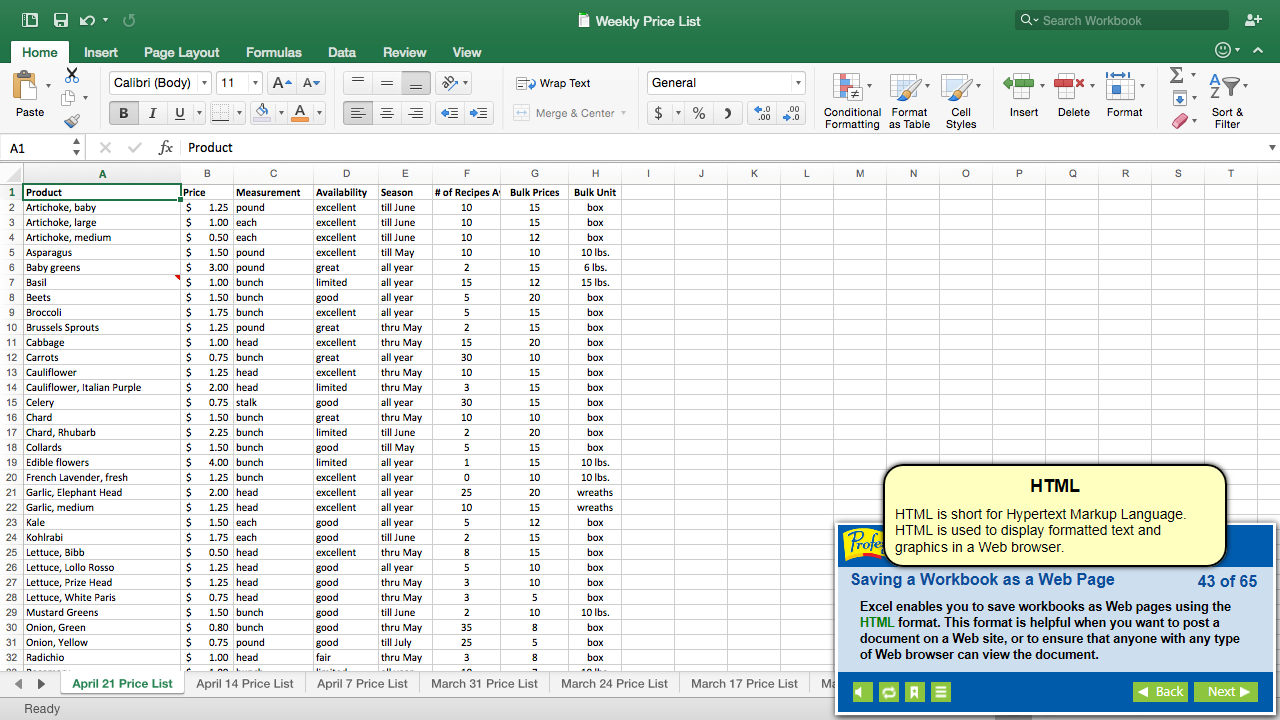 Professor Teaches Excel 2016 - Mac [Download]