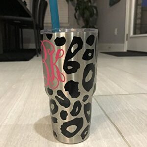 Cheetah Animal Print Decal for YETI Rambler Tumbler 20 oz 30 oz Sticker RTIC Ozark Boss