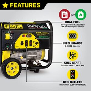 Champion Power Equipment 100231 6900/5500-Watt Dual Fuel Portable Generator with Wheel Kit