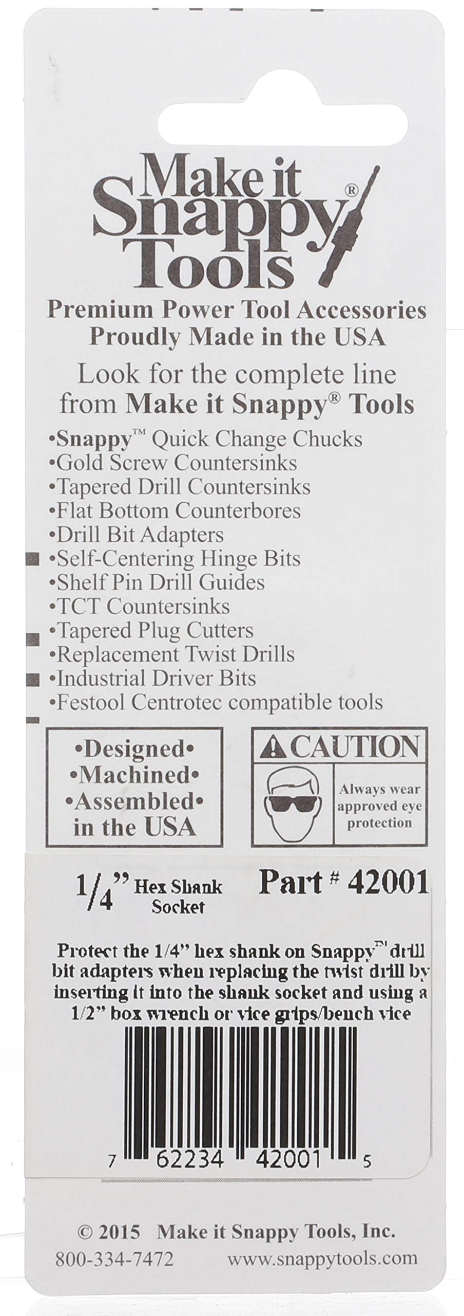 Snappy Tools 1/4 Inch x 1/2 Inch Hex Shank Socket #42001