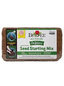 burpee 8 qt organic coir compressed seed starting mix 1-brick