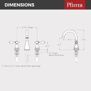 Pfister LF-WL8-SNPC Pfister Sonterra 2-Handle 8" Widespread Bathroom Faucet in Polished Chrome Pfister Sonterra 2-Handle 8" Widespread Bathroom Faucet in Polished Chrome, Small, Polished Chrome