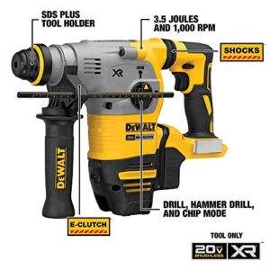 DEWALT 20V MAX* XR Rotary Hammer Drill, L-Shape SDS Plus, 1-1/8-Inch, Tool Only (DCH293B)