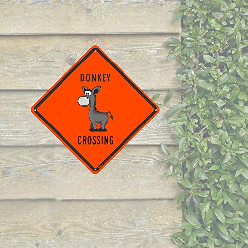 PetKa Signs and Graphics PKAC-0345-NA_10x10 "Donkey Crossing" Aluminum Sign, 10" x 10"