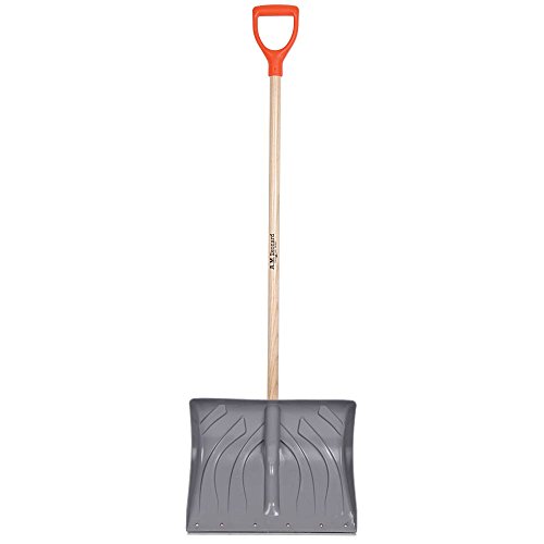 A.M. Leonard Snow Shovel with Steel Wear Strip, D-Grip, 18-inches Wide