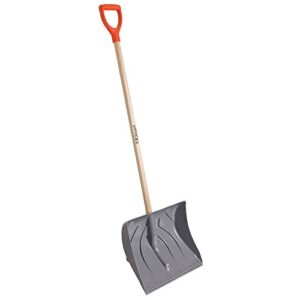 A.M. Leonard Snow Shovel with Steel Wear Strip, D-Grip, 18-inches Wide