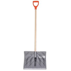 A.M. Leonard Snow Shovel with Steel Wear Strip, D-Grip, 18-inches Wide