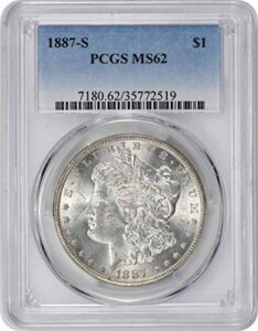 1887-s morgan dollar, ms62, pcgs