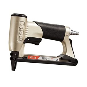 meite mt7116 pneumatic staple gun - 22 gauge 71 series 3/8-inch crown 1/4-inch to 5/8-inch length air upholstery staple gun fine wire upholstery stapler gun