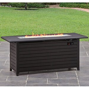 better homes and gardens carter hills, durable and rust-resistant design 57" rectangular gas fire pit, with stainless steel burner (rectangular carter)