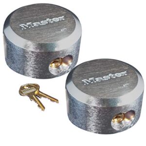 master lock 6271ka 2 pack - 2-7/8in. proseries reinforced hidden shackle rekeyable pin tumbler keyed alike padlock, chrome