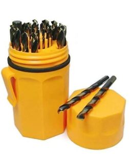 norseman super premium magnum 29 piece drill bit set - orange ultradex - 46962-135 degree split point - round shank with three flats