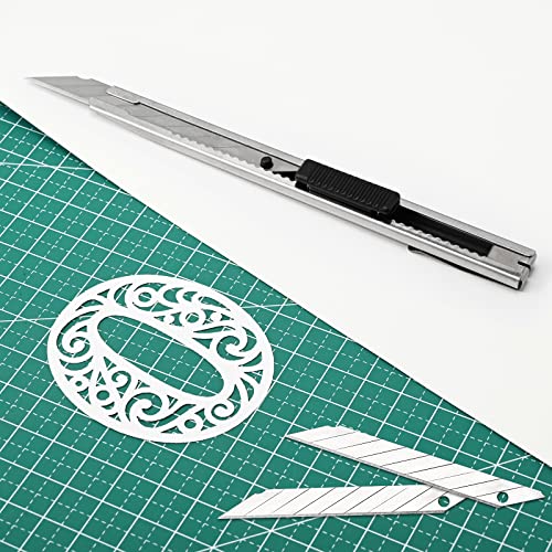 EHDIS 5PCS Utility Knife Paper Cutter Retractable Box Cutter Vinyl Craft Cutter Knife with Extra 50PCS Snap-off Blades 30 Degree Art Knive for Cutting Box Paper Cardboard Graphics Vinyl Film