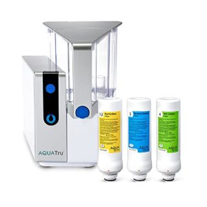 aquatru classic countertop water filtration purification system for pfas & other contaminants with exclusive 4-stage ultra reverse osmosis technology (no plumbing or installation required) | bpa free