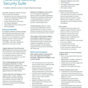 Dell SonicWALL 01-SSC-4429 Comprehensive Gateway Security Suite for NSA 3600 1-Year