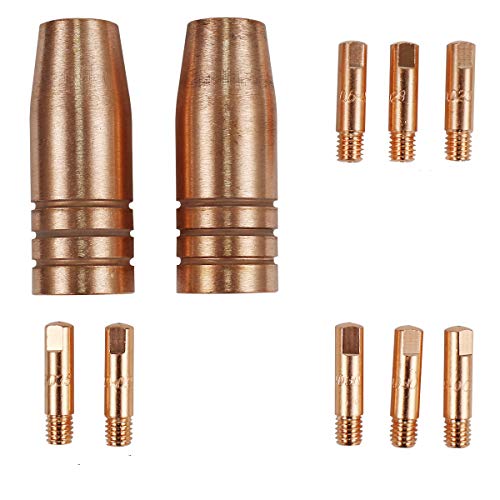 Lotos MCS10 MIG TORCH CONSUMABLES 10PC NOZZLES AND CONTACT TIPS FOR Lotos MIG175 AND Lotos MIG140 Welder