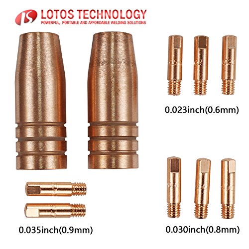 Lotos MCS10 MIG TORCH CONSUMABLES 10PC NOZZLES AND CONTACT TIPS FOR Lotos MIG175 AND Lotos MIG140 Welder