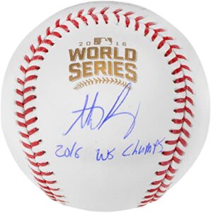 anthony rizzo chicago cubs 2016 mlb world series champions autographed world series logo baseball with "2016 ws champs" inscription - autographed baseballs