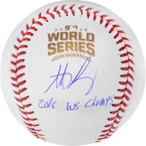 Anthony Rizzo Chicago Cubs 2016 MLB World Series Champions Autographed World Series Logo Baseball with "2016 WS Champs" Inscription - Autographed Baseballs