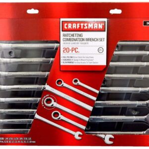 Craftsman 20 pc Combination Ratcheting Wrench Set Metric MM & Standard SAE