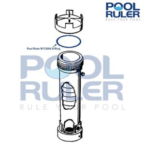 Pool Ruler R172009 Chlorine Resistant VITON O-Ring 2 Pack + Lubricant for Pentair Rainbow Chlorinator 300 & 320 Lid