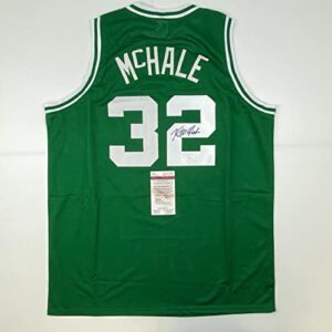 autographed/signed kevin mchale boston green basketball jersey jsa coa