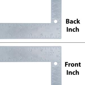 VINCA SCLS-1208 Carpenter L Framing Steel Square 8 inch x 12 inch Measuring Layout Tool